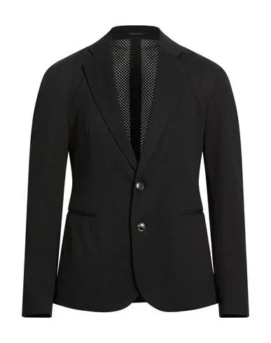 Emporio Armani Single-breasted Checked Jacquard Blazer - Black