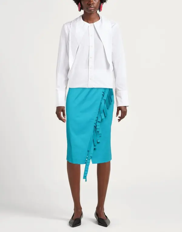 JIJIL Midi Pencil Skirt With Fringe