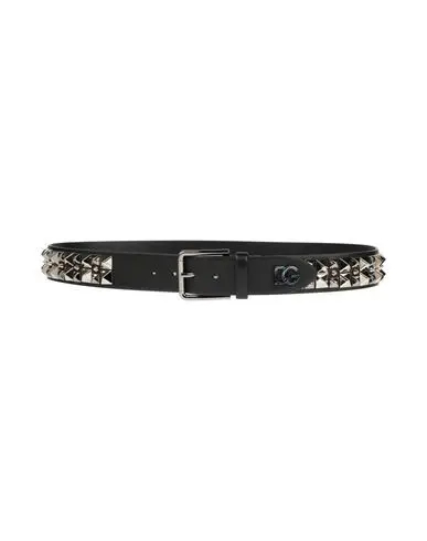 Dolce & Gabbana Leather Belt With Appliqués And Studs - Black