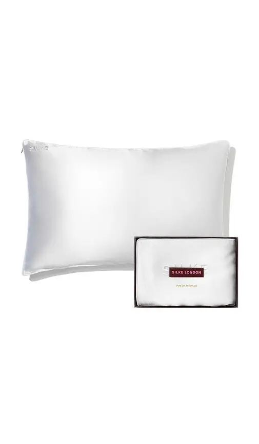 SILKE LONDON Queen Pure Silk Pillowcase - White