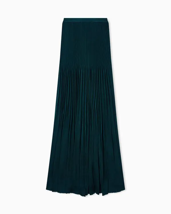 Giorgio Armani Pleated Viscose Oversized Skirt - Green