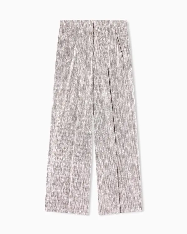 Giorgio Armani Chevron Jersey Pleated Trousers - Grey