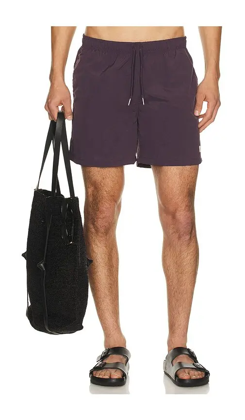 BATHER Solid Classic Swim Trunk - Solid Plum