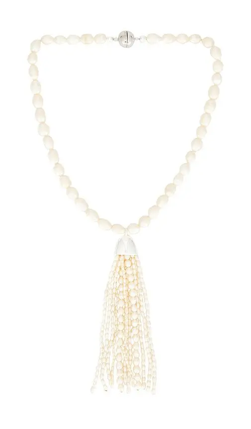 JULIETTA Delfina Tasseled Necklace - Pearl