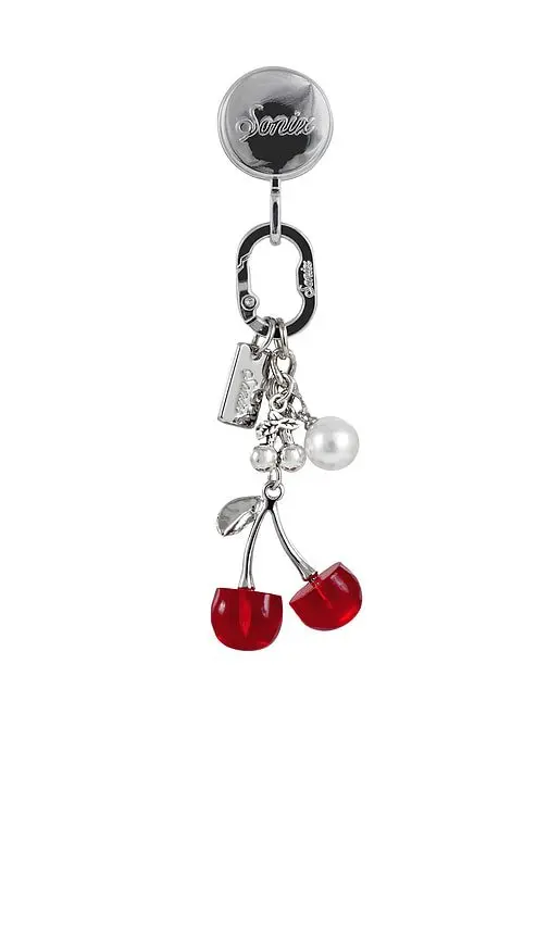 Sonix Phone Charm With Adhesive Hook In Red - Red Cherry