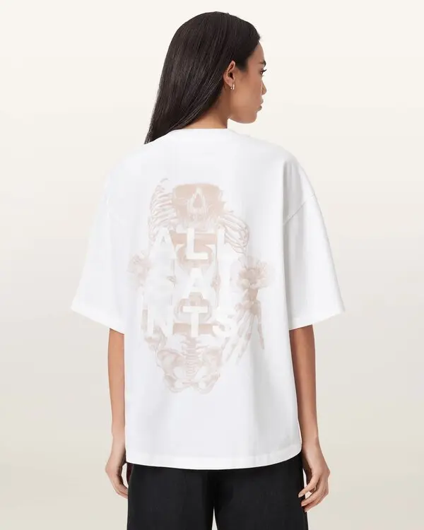 ALLSAINTS Tempus Amelie Oversized T-shirt - White