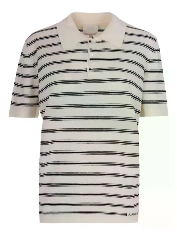 A.p.c. Striped Polo Shirt - Neutrals