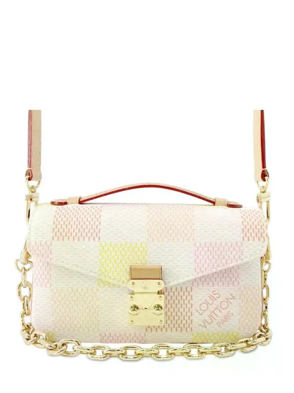 LOUIS VUITTON Damier Azur Pochette Metis East West Satchel - White