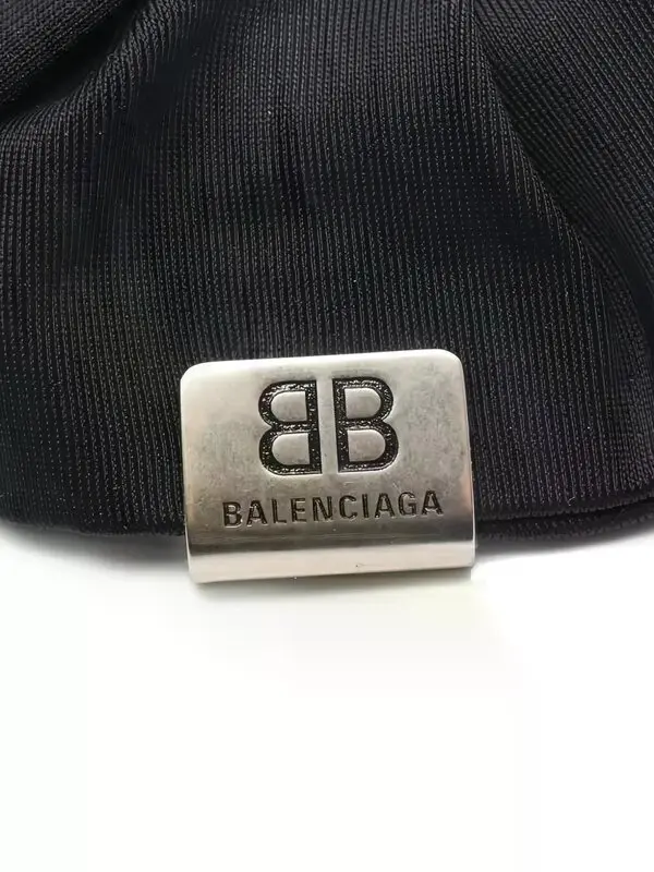 Balenciaga Bb Logo Ribbed Scrunchie