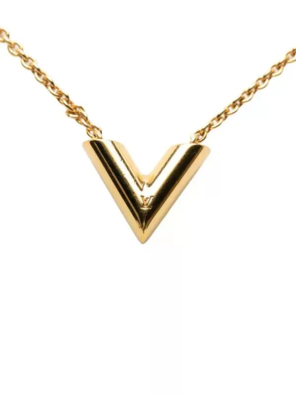 LOUIS VUITTON Essential V Necklace - Gold