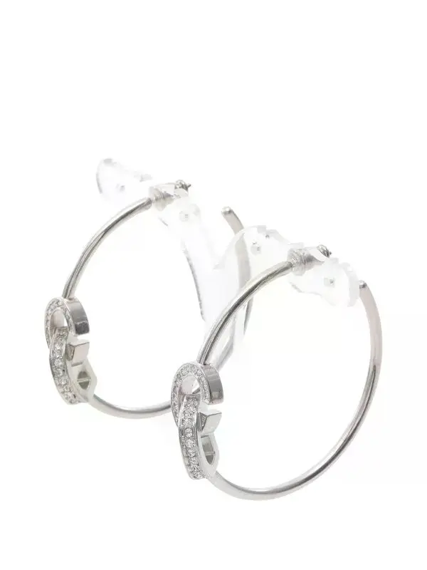Dior Cd Lock Hoop Earrings - Silver