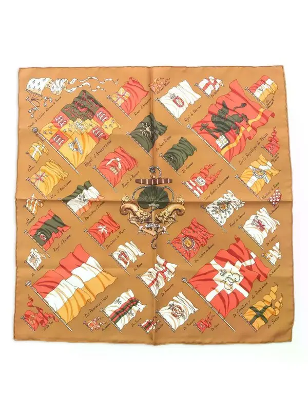 Hermès 2010s Petit Carré Silk Scarf - Brown