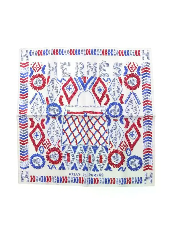 Hermès 2010s Carre Silk Scarf - White