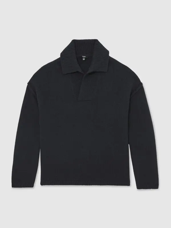 REISS Wool-blend Open-collar Jumper