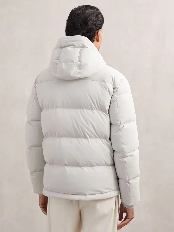 REISS Reggie Quilted Zip-through Puffer Jacket - Light Stone
