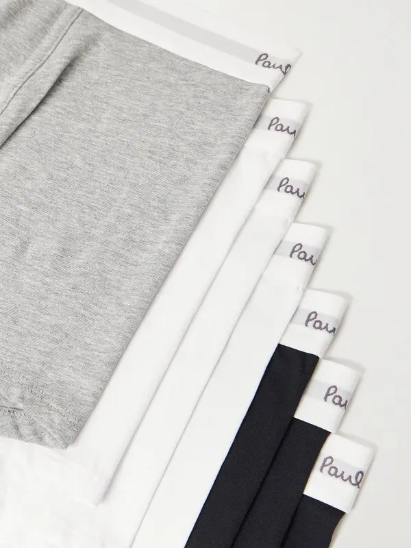 Paul Smith Set Of Seven Organic Cotton-blend Jersey Boxer Briefs - Multi