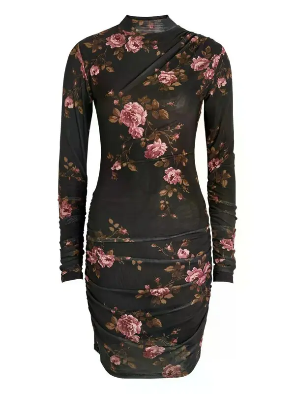 REFORMATION Floral-print Ruched Dress