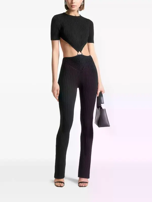 Manière De Voir Backless Knitted Jumpsuit - Black