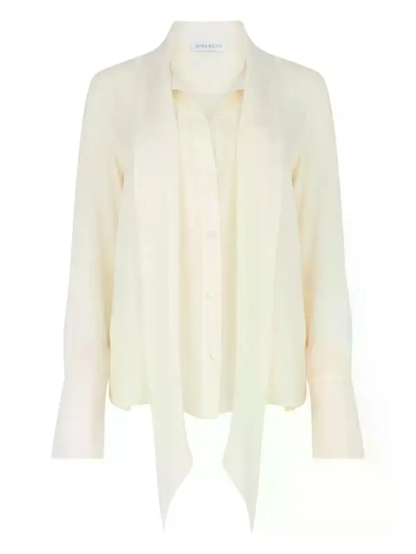 Nina Ricci Lavalliere Satin Shirt - Neutrals