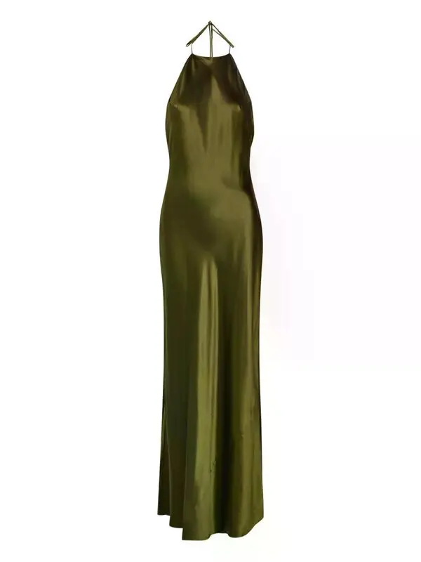 Reformation Halterneck Maxi Dress - Green