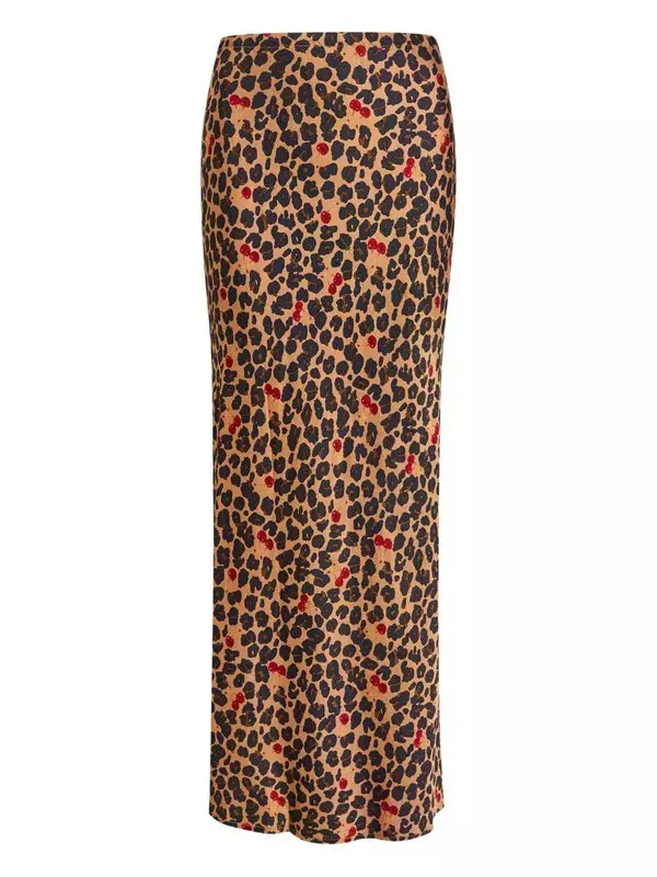 NEVER FULLY DRESSED Animal-print Midi Skirt