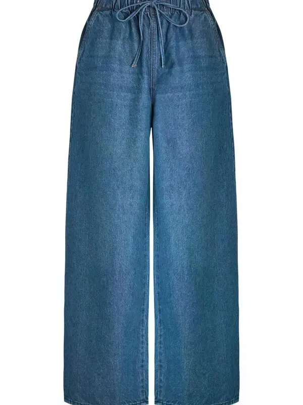 MOTHER The Buffet Nerdy Drawstring Straight-leg Denim - Blue