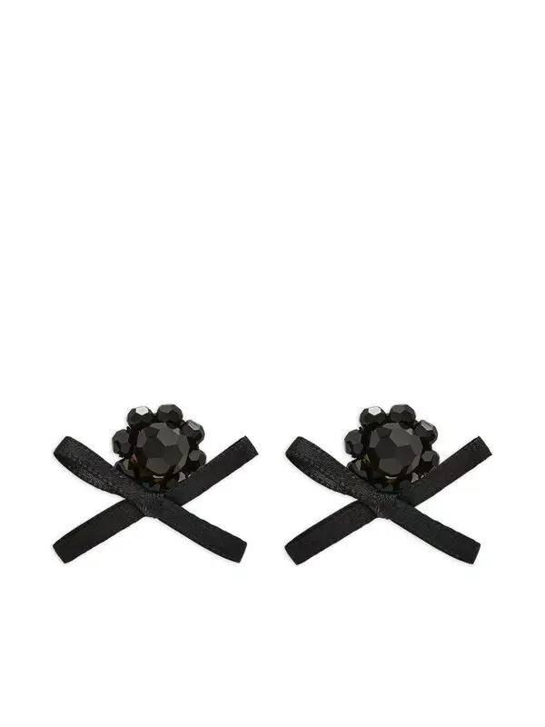 Simone Rocha Bow Crystal-embellished Earrings - Black