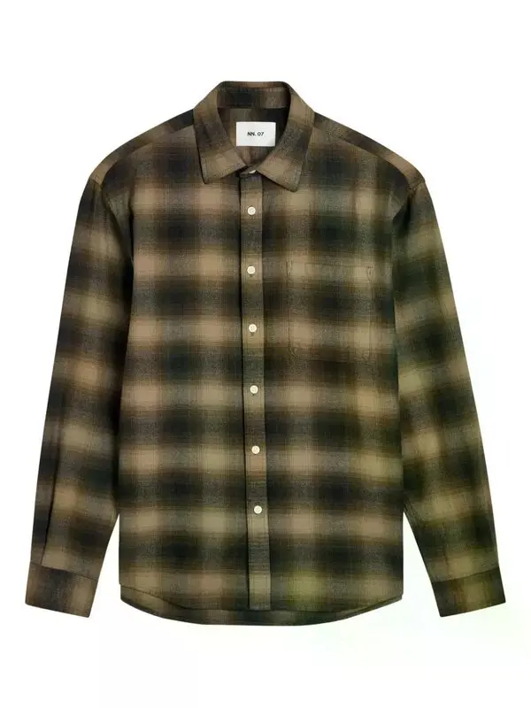 Nn07 Check-pattern Chest-pocket Shirt