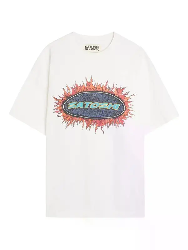 SATOSHI NAKAMOTO Graphic-print T-shirt - White