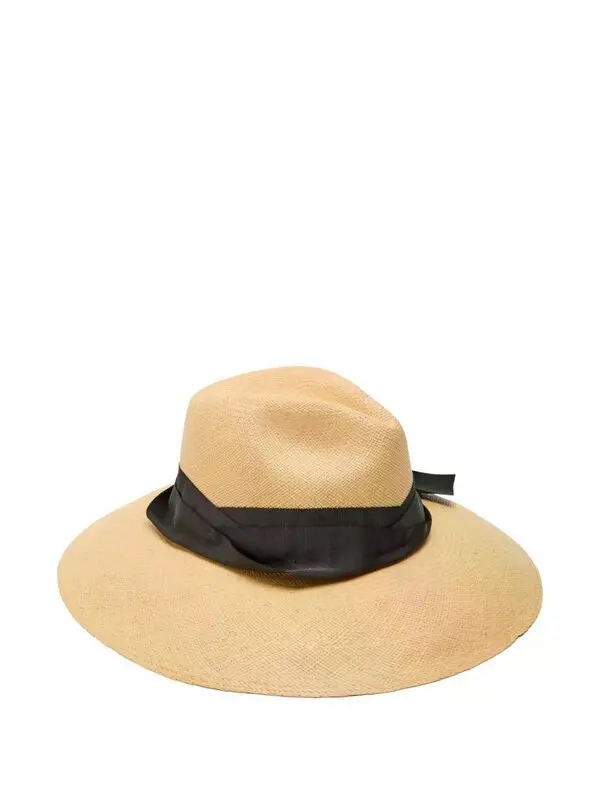 SENSI STUDIO Ribbon Straw Hat - Neutrals