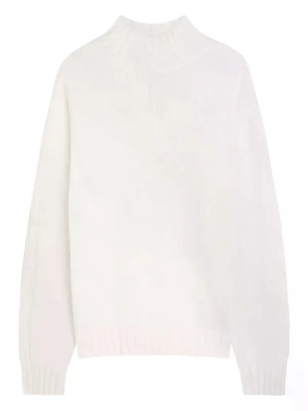ALLUDE Ribbed Funnel-neck Sweater
