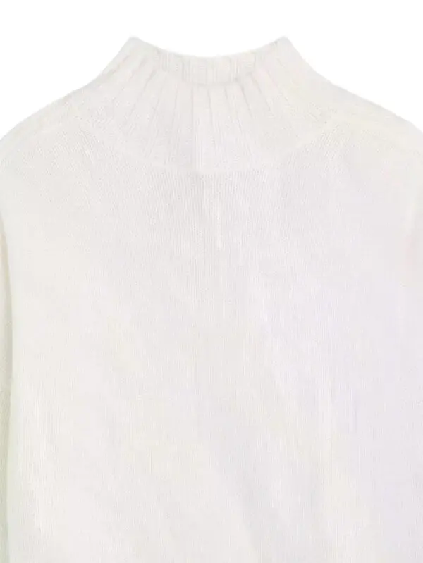 ALLUDE Ribbed Funnel-neck Sweater