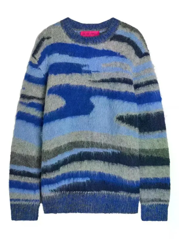 THE ELDER STATESMAN Topo Jacquard Sweater - Blue