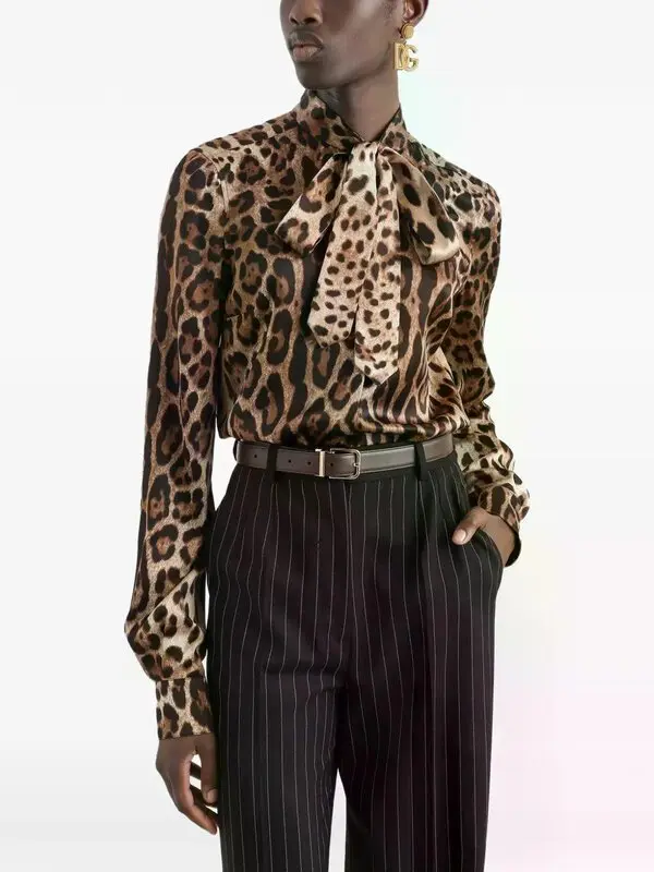 Dolce & Gabbana Leopard-print Silk Blouse