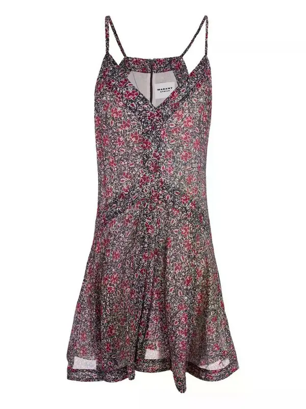 MARANT ETOILE Floral Print Dress - Black