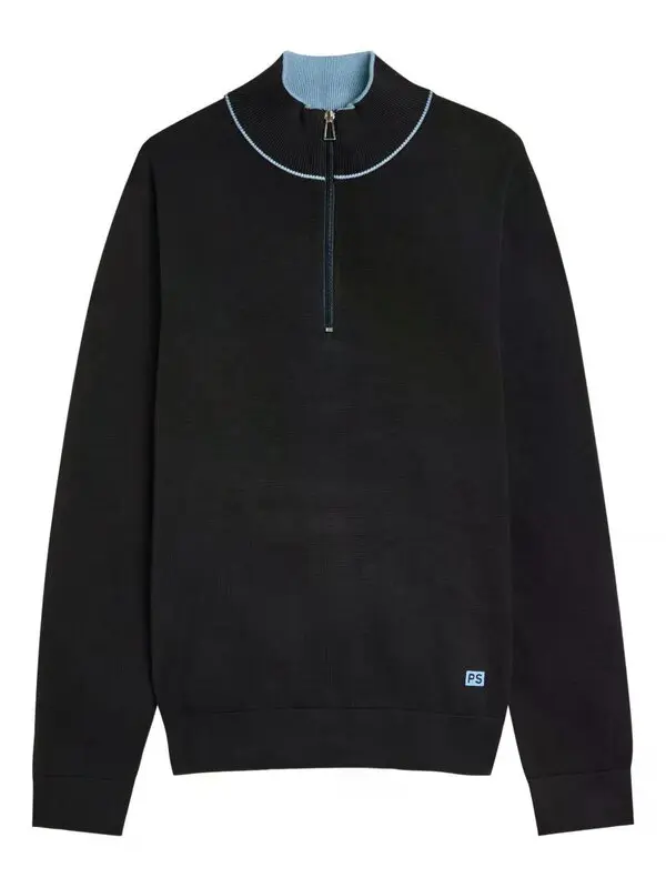 Paul Smith Half-zip Knit Sweater - Black