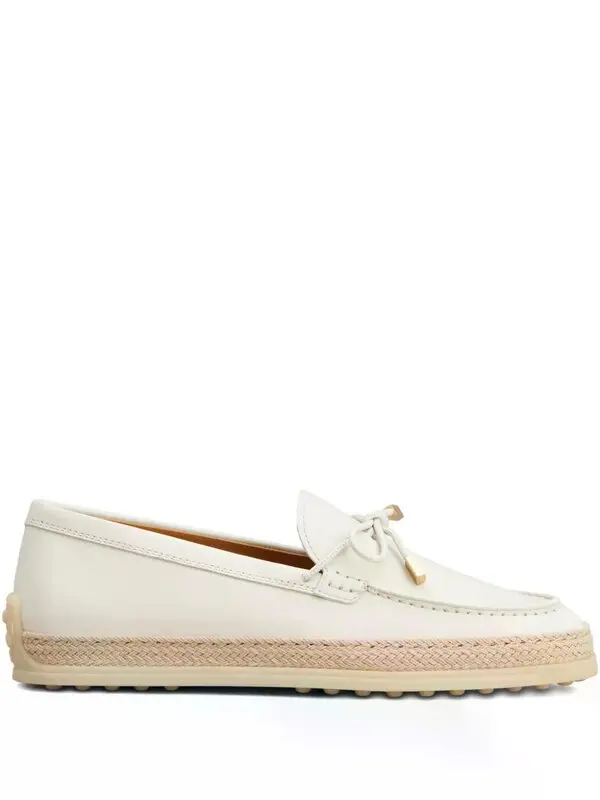TOD'S Lace-detail Loafers - Neutrals