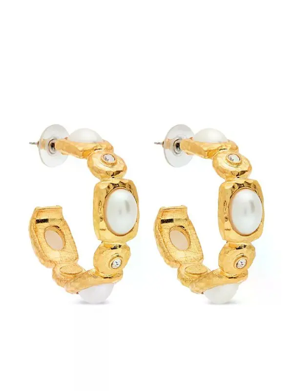 KENNETH JAY LANE Faux-pearl-embellished Earrings - Gold