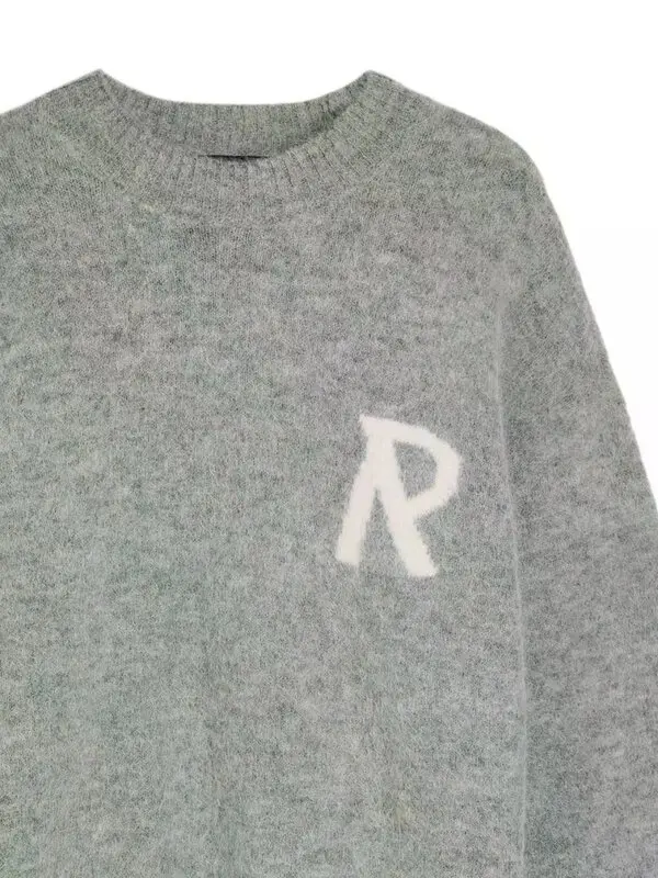REPRESENT Letter Appliqué Crew-neck Sweater - Grey