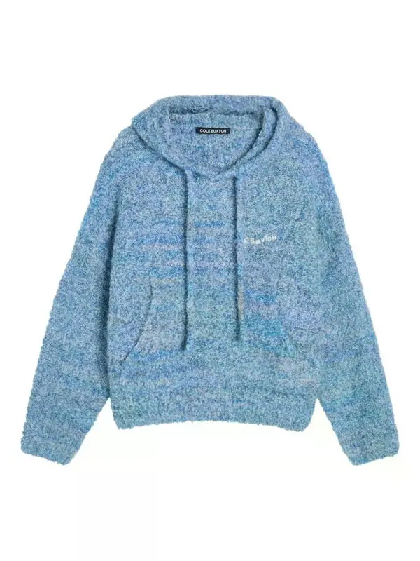 COLE BUXTON Bouclé Hoodie - Blue