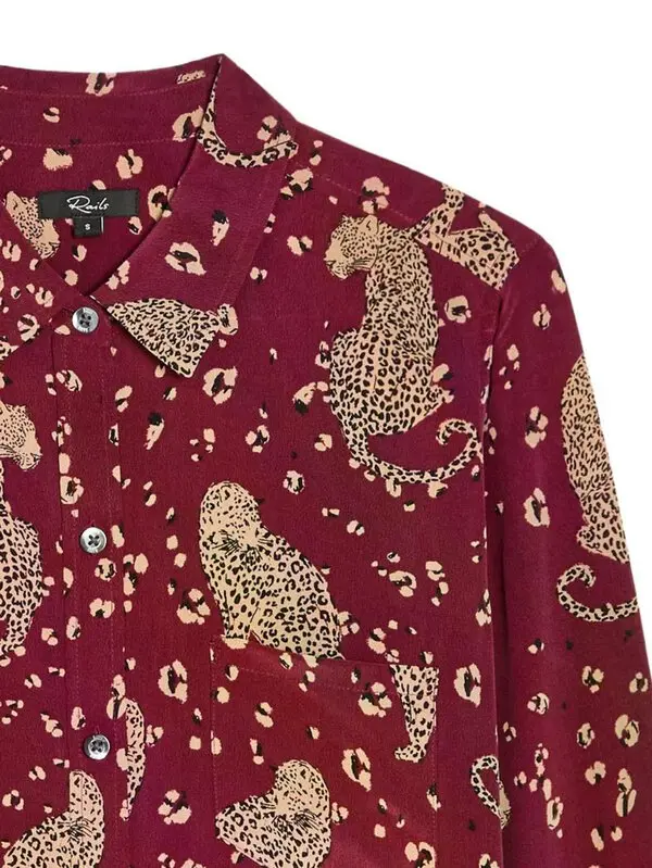 Rails Leopard-print Button Shirt - Red