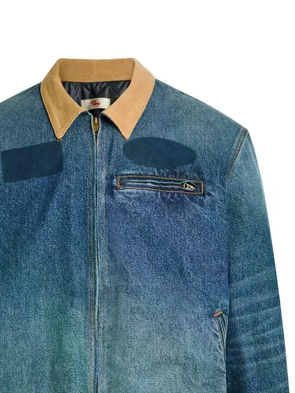 CHERRY LA Contrast-collar Denim Jacket
