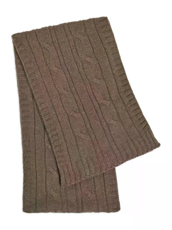 John Smedley Cable-knit Scarf - Brown