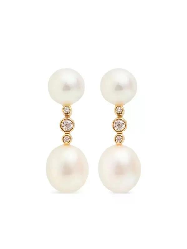 RAGBAG Pearl-embellished Drop Earrings - Gold