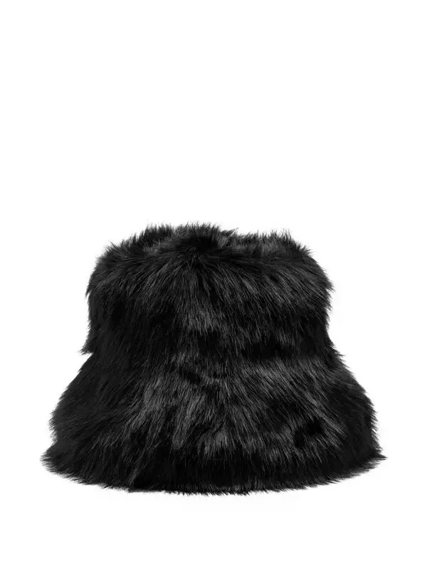 Lack Of Color Faux-fur Bucket Hat - Black