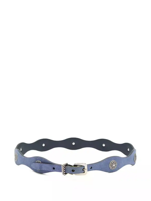 Etro Studded Suede Belt - Blue