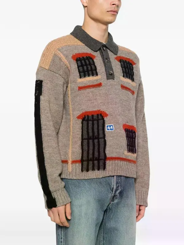 JW Anderson Applique Collared Knitwear - Neutrals