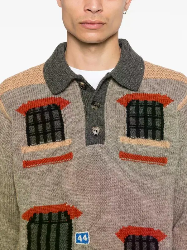 JW Anderson Applique Collared Knitwear - Neutrals