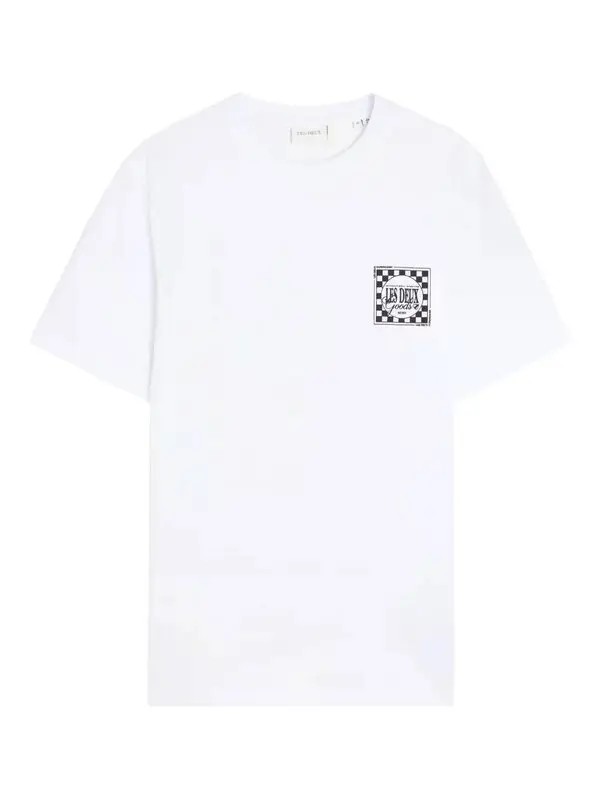 LES DEUX Goods Checkerboard Graphic T-shirt - White