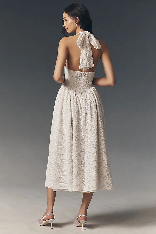 ivory drop waist dress Diana Drop Waist Dress, in White Lovely Lace, Size: XL main image 0